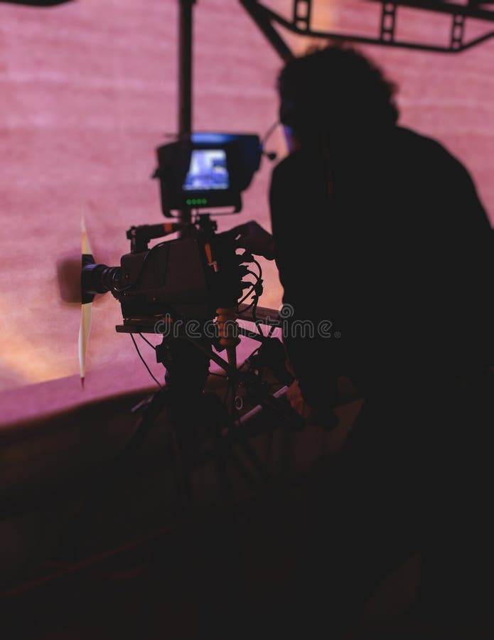 View of a Camera Man Operator Working during Tv Reportage, Online ...