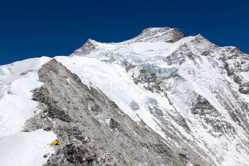 View from Camp 1 on Cho Oyu Stock Photo - Image of base, tibet: 40175732