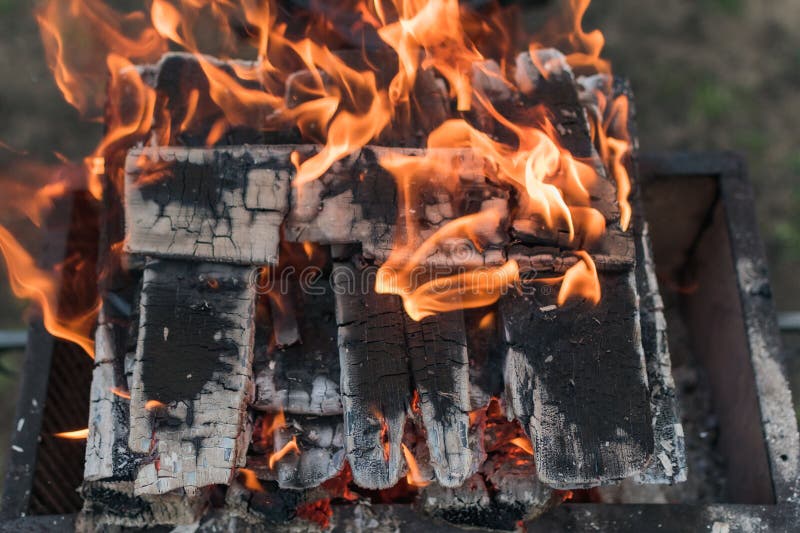 View of a Campfire Made of Stacked Logs Stock Image - Image of ignite ...