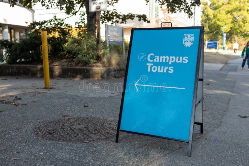 View of Campus Tour Sign at University of British Columbia Editorial ...