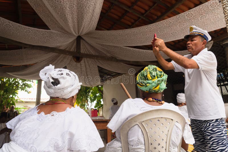 View of Candomble Members in Traditional Clothes during Religious ...