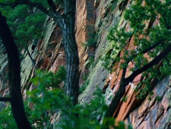 A View of the Canyon with Trees and Rocks Stock Image - Image of rocks ...