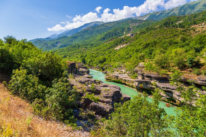 View of the Canyon Viosa River, Albania Stock Image - Image of mountain ...