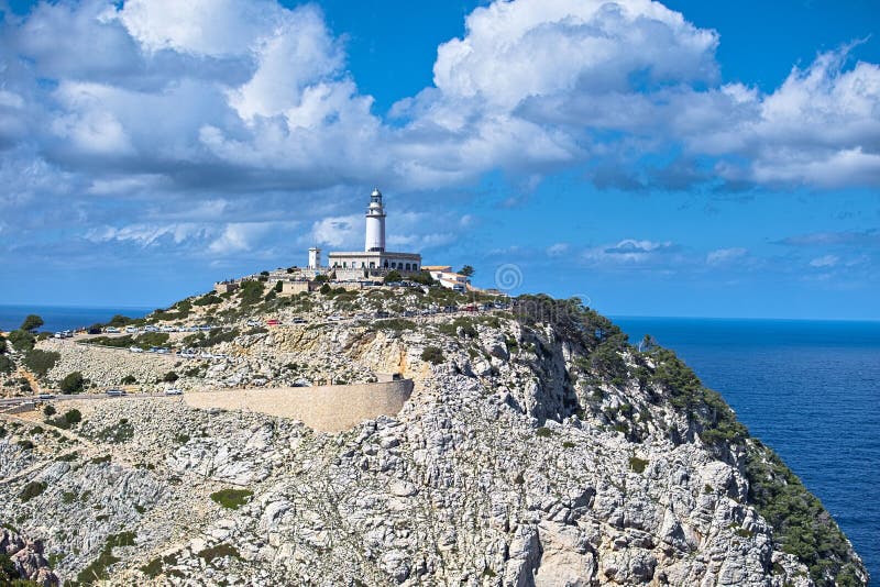 View of Cap De Formentor Lighthouse on Top of the Cliff. Mallorca ...