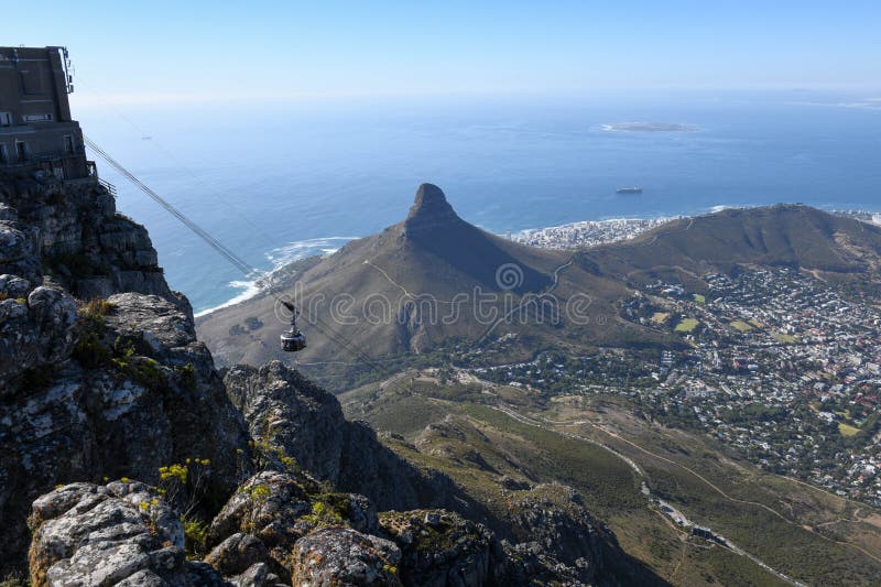 View at Cape Town from the Table Mountain in South Africa Stock Image ...