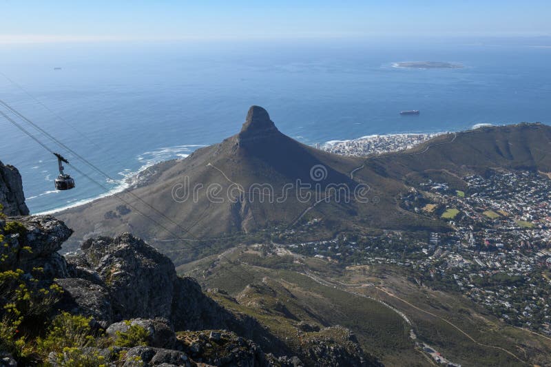 View at Cape Town from the Table Mountain in South Africa Stock Photo ...