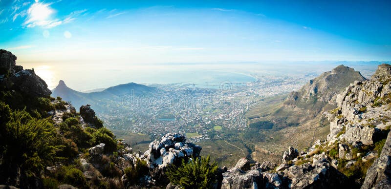 View of Cape Town from Table Mountain Stock Image - Image of nature ...