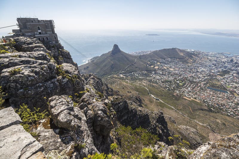 View on Cape Town from Top of the Table Mountain Stock Image - Image of ...