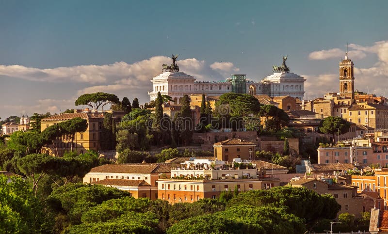 View on Capitol Hill at Sunset in Summer, Rome Stock Image - Image of ...