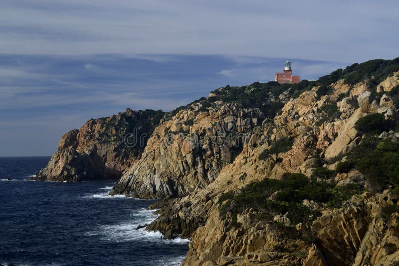 View of Capo Spartivento Lighthouse Stock Image - Image of trekking ...