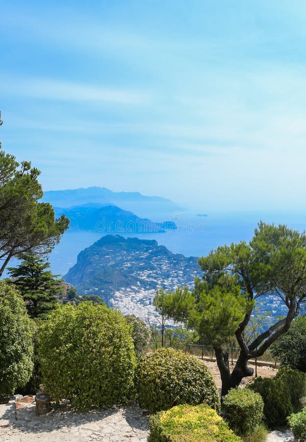 View of Capri Island from Monte Solaro. Capri, Stock Image - Image of ...