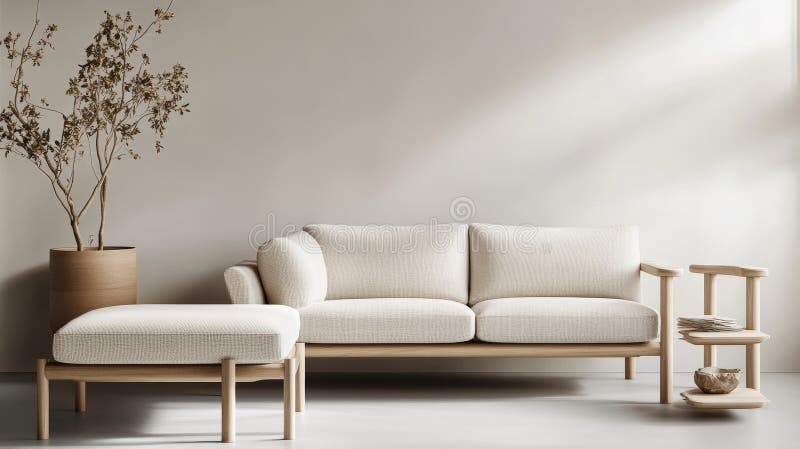 Exploring Different Angles of a Minimalist Sofa in a Serene Interior ...