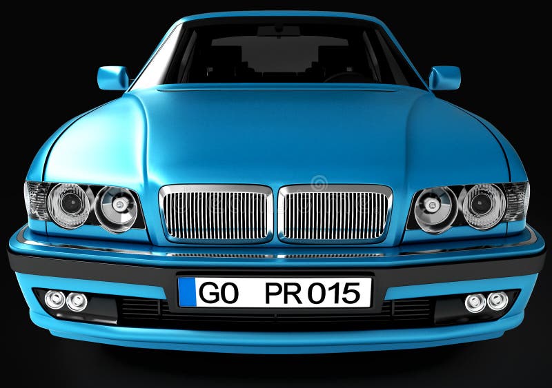 View of the Car in Front. 3D Illustration. Stock Illustration ...