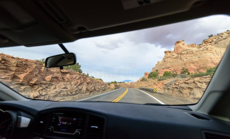 View in the Car Front Window Stock Image - Image of drive, highway ...
