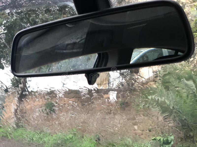 Backside Mirror of Car To Look Back Stock Photo - Image of person ...