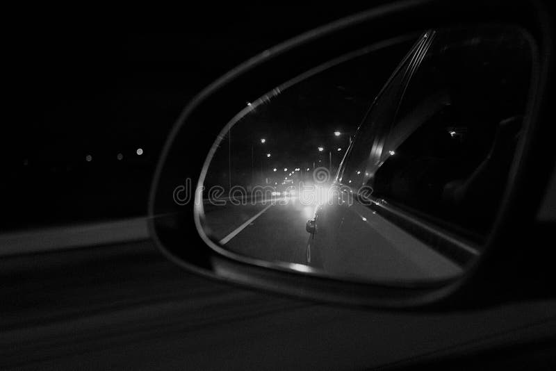 View from a car mirror. stock photo. Image of boards - 125161120