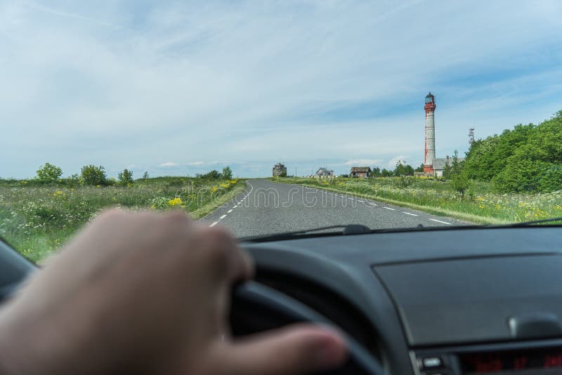 Road to lighthouse stock image. Image of coastline, tourism - 10210015