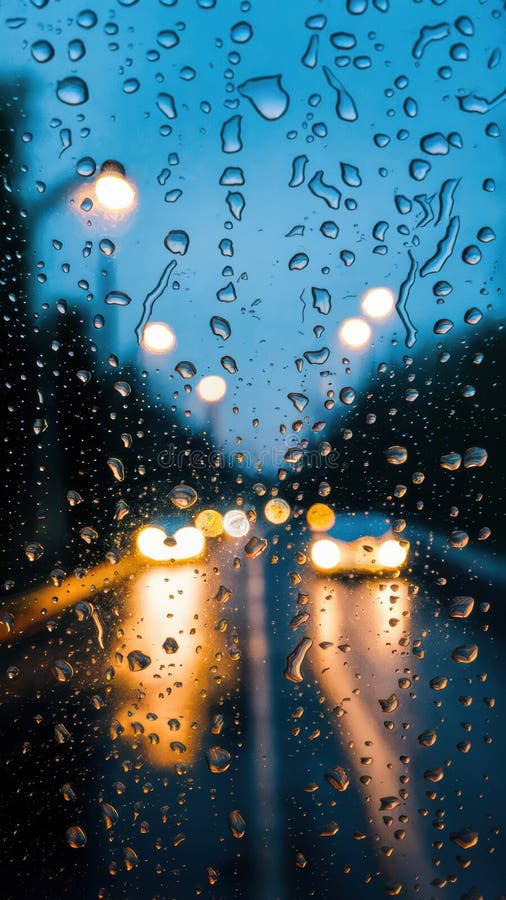 A View of a Car Window with Rain Drops on it, AI Stock Photo - Image of ...