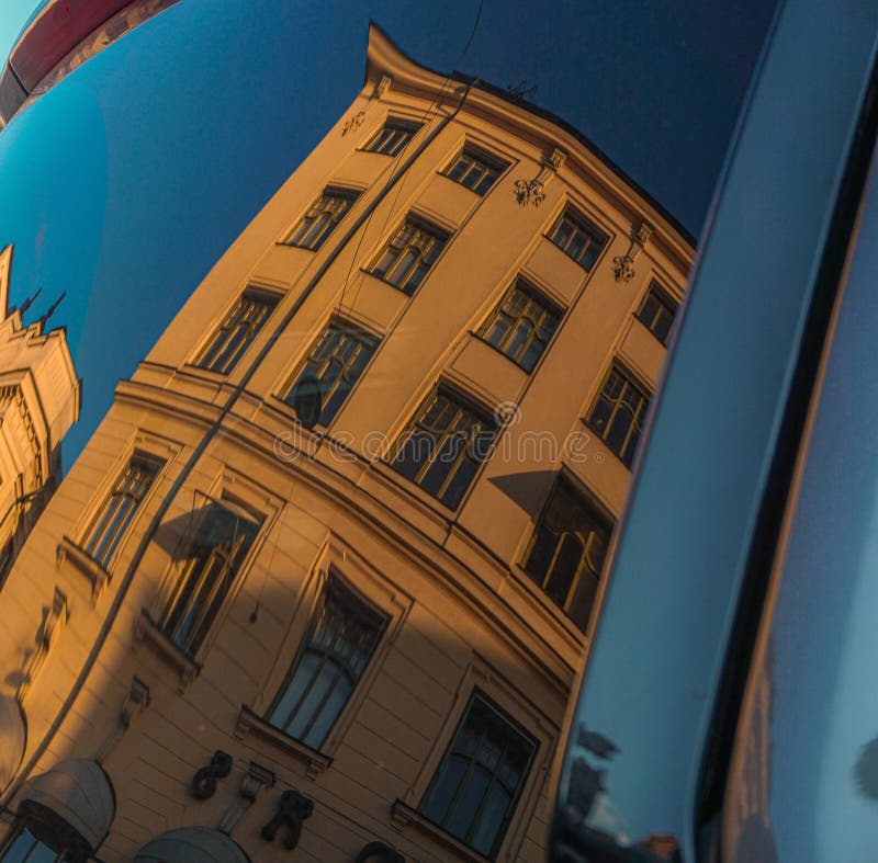 View of a Car Window with Reflection of Buildings Stock Photo - Image ...