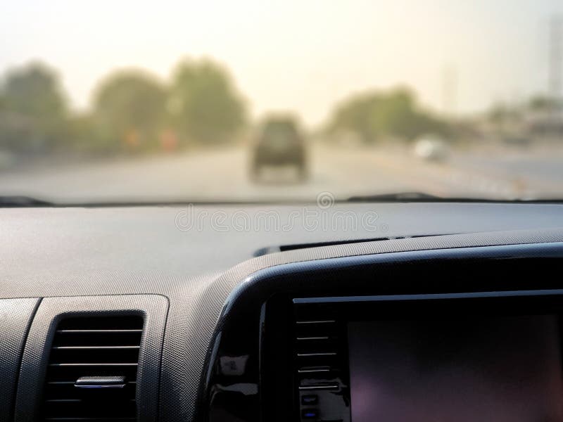 View from the Car Window To the Road Stock Image - Image of front ...
