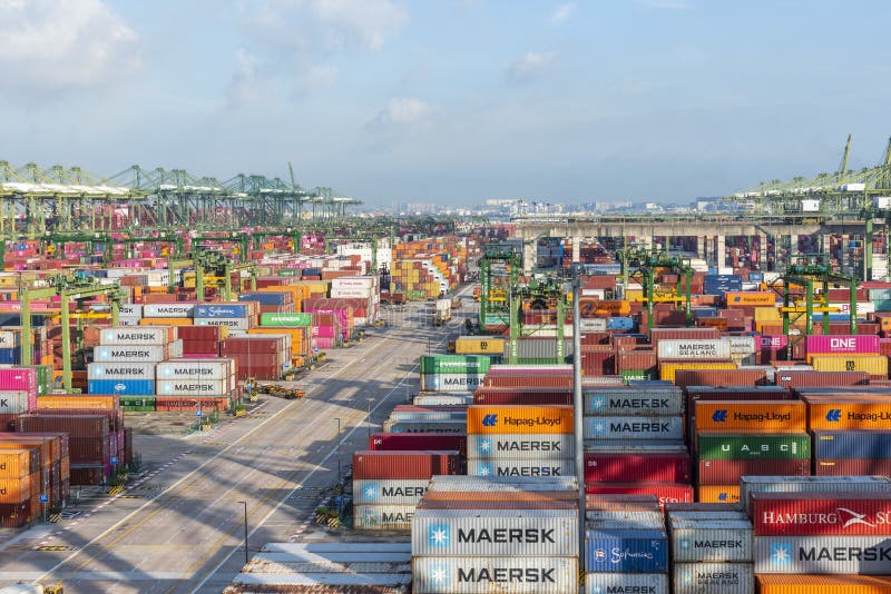 View on the Cargo Containers Stored in the Container Terminal of ...