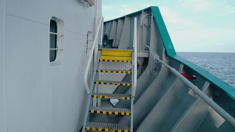 View from Cargo Ship Deck To Open Sea. Vessel is Sailing Stock Video ...