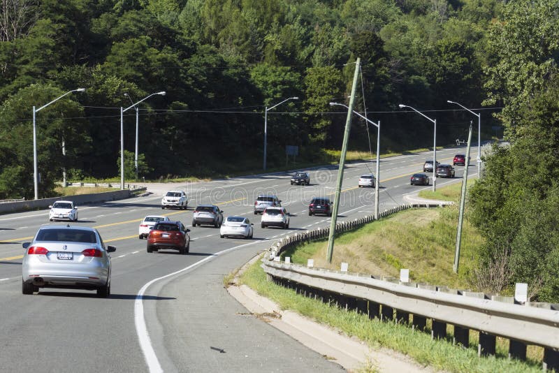 Cars Driving on the 400 Highway in Ontario, Canada Editorial Image ...