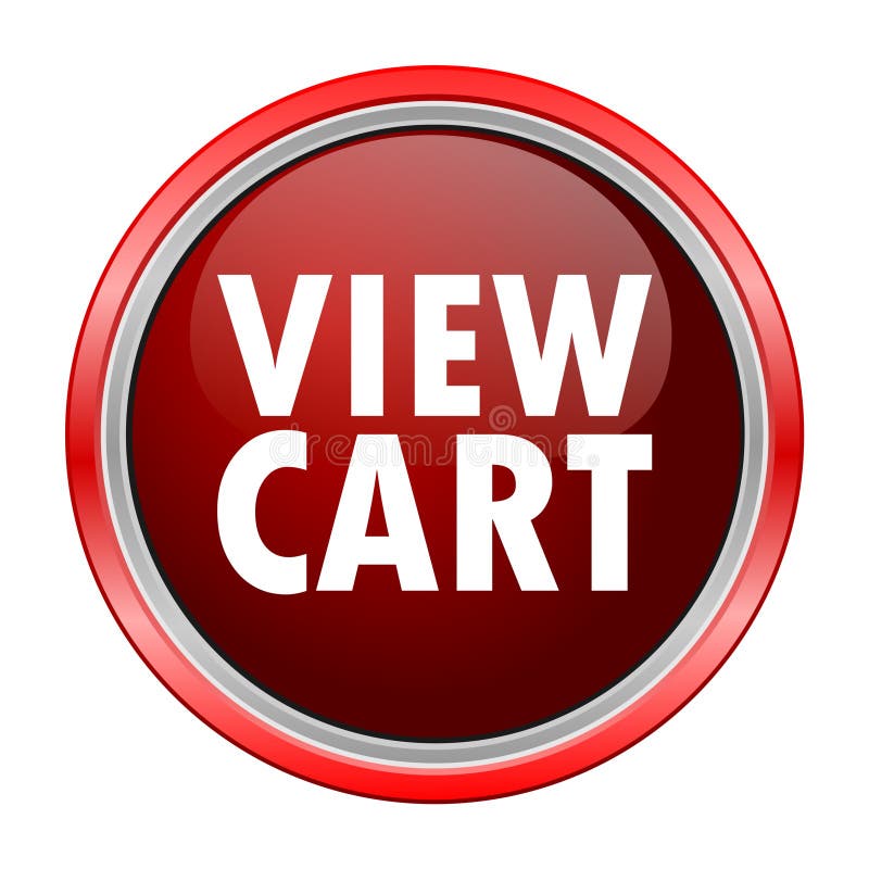 View Cart Round Metallic Red Button Stock Vector - Illustration of ...