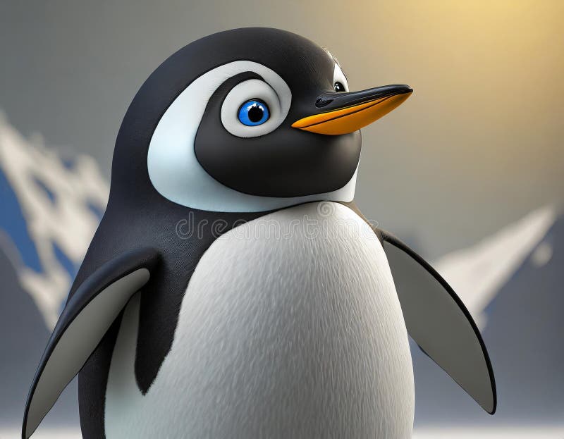 View of Cartoon Animated 3d Penguin - Generated by Ai Stock ...