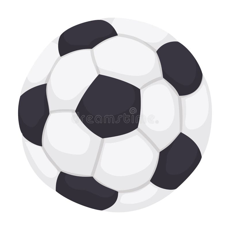 View of Cartoon Designed Soccer Ball, Over White Background, Vector ...