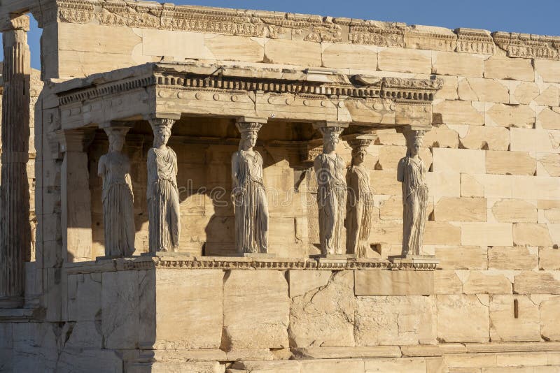 View of the Caryatids: Six Elegant Female Figures. Editorial Stock ...