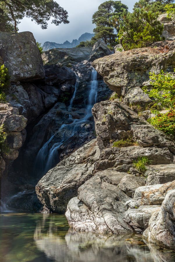 View of the Cascade Des Anglais in Vizzavona Stock Photo - Image of ...