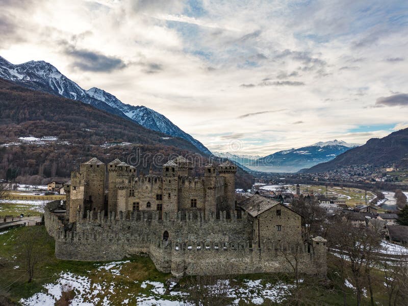 View of the Castle of Fenis Stock Photo - Image of engineering, italian ...