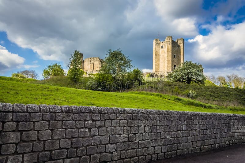 A View of the Castle and Grounds at Conisbrough, UK Stock Photo - Image ...