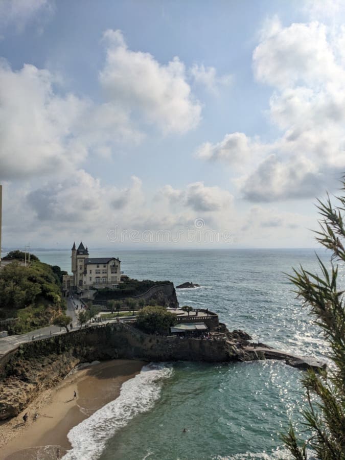 View on a Castle on the Sea of Biarritz Stock Photo - Image of castle ...