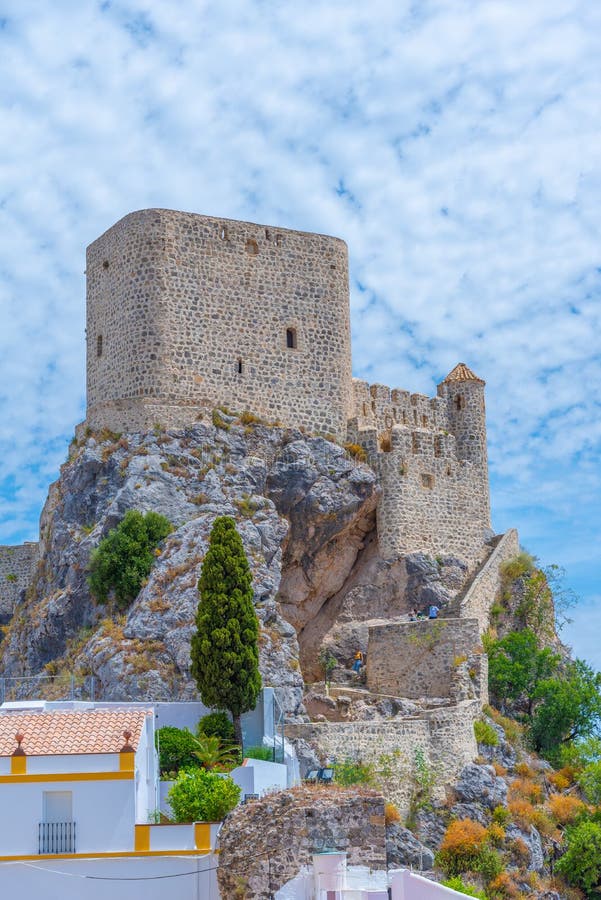 View of Castle in Spanish Town Olvera. Stock Photo - Image of castle ...