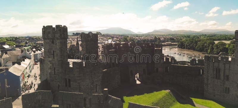 View of a Castle and Town from Above Stock Image - Image of fortress ...