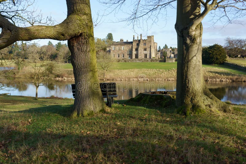View of a Castle between Two Large Tree Trunks. Editorial Stock Photo ...