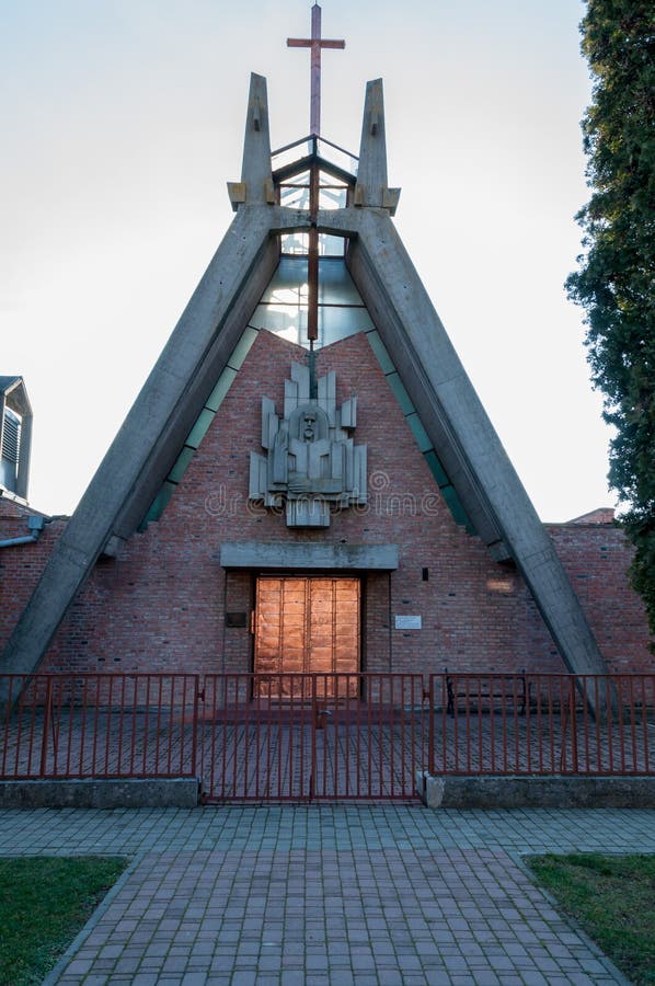 View of a catholic church stock image. Image of dumbravita - 151022577