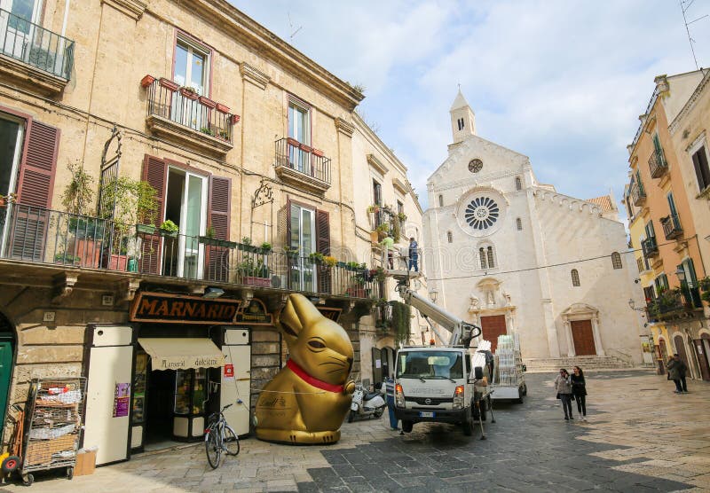 View on the Center of Bari, Italy, with Bari Cathedral Editorial Stock ...