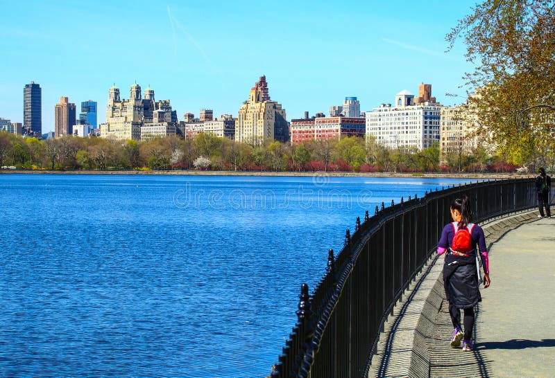 View of Central Park at Sunny Spring Day Editorial Stock Photo - Image ...