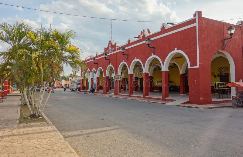 View of the Central Square of the City of Homun, Mexico Stock Photo ...