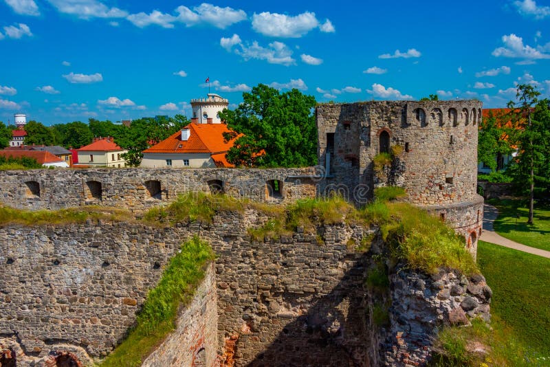 View of the Cesis Castle in Latvia Stock Photo - Image of town, latvia ...