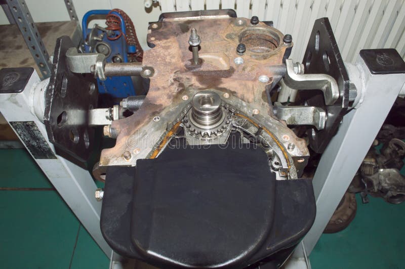 View from the Side of the Valves on the Head of the Three-cylinder ...