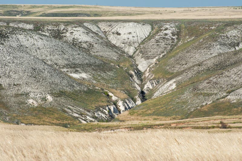 View of the Chalk Mountains in the Don River Valley, Donskoy Park ...