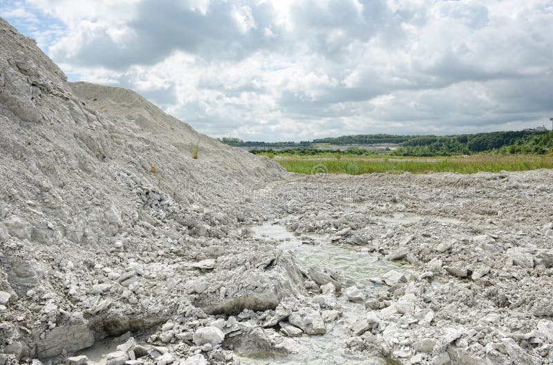 View into Chalk Rock Open Pit Mine Stock Photo - Image of view, quarry ...
