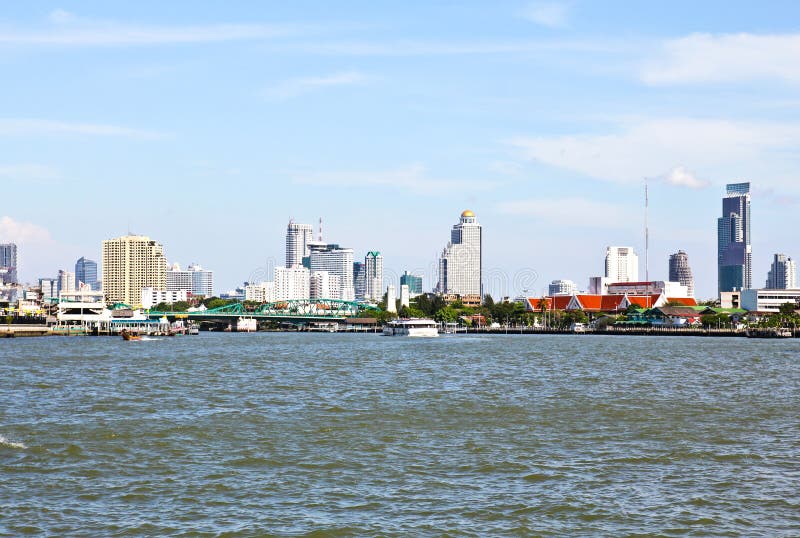 View of the Chao Praya River Stock Photo - Image of landmark, scene ...