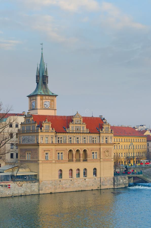 View from Charles Bridge, Vltava River, Prague Stock Image - Image of ...