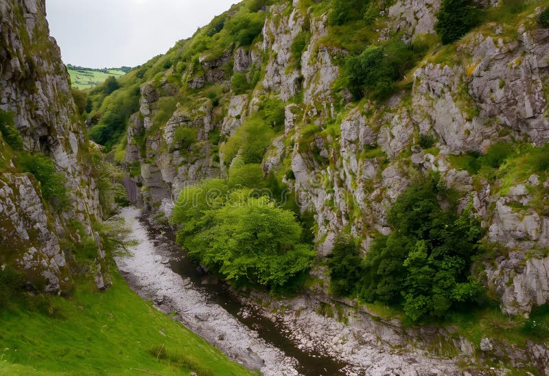 A View of the Cheddar Gorge in Somerset Stock Illustration ...