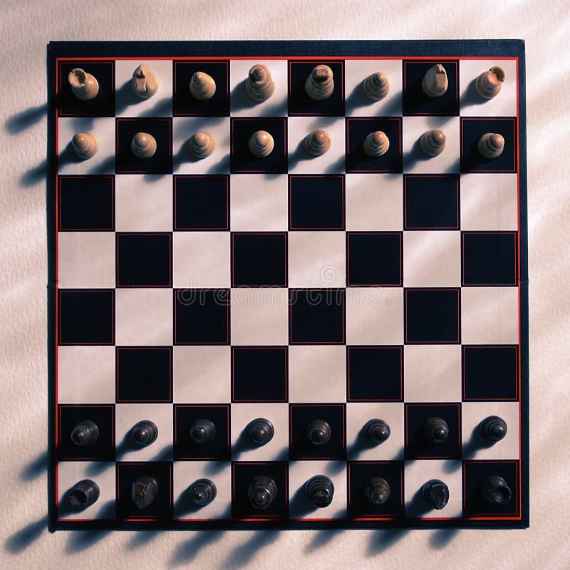 Top View of Chess Board with Scattered Chess Pieces Stock Photo - Image ...
